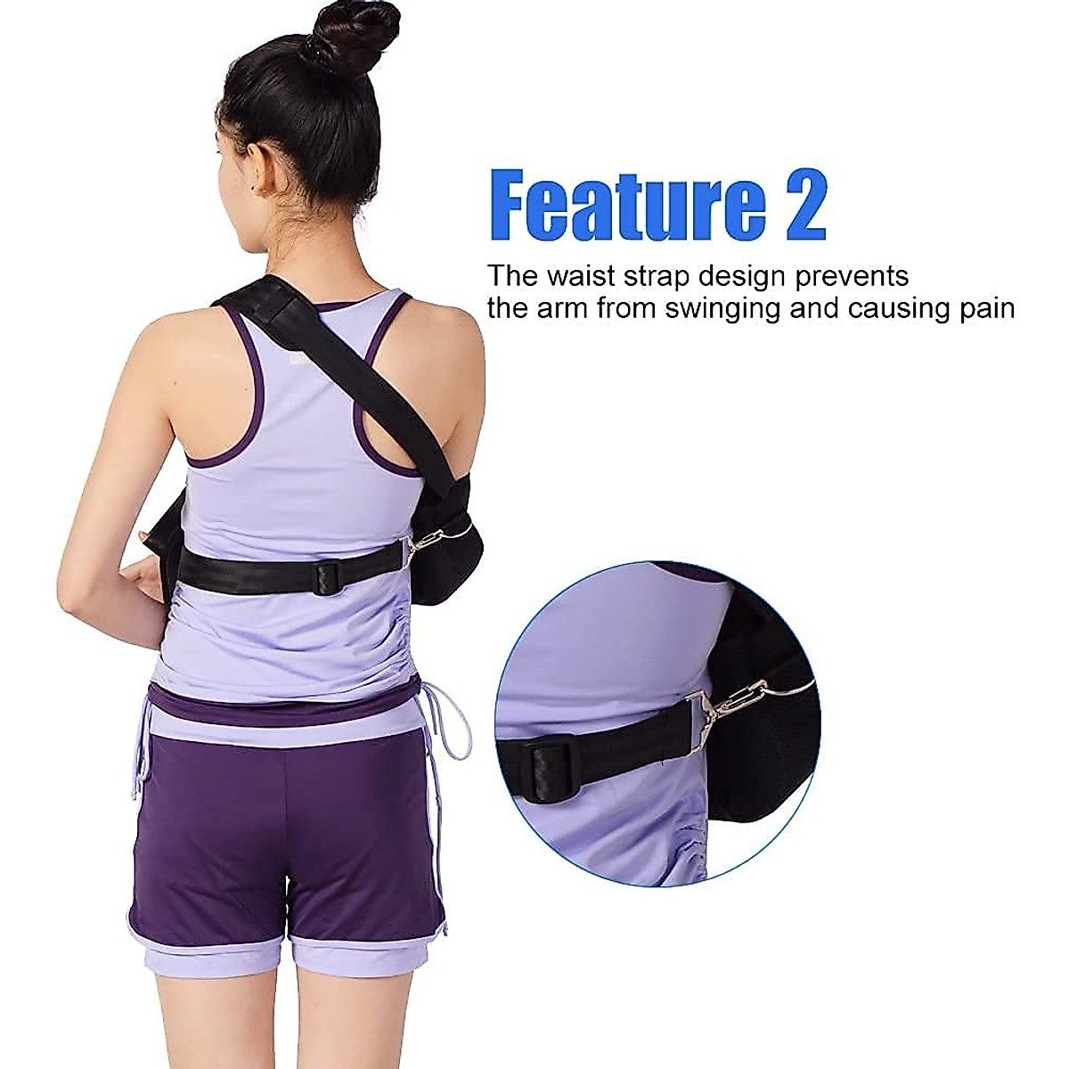 QIANMEI Fixed Elbow Brace Arm Sling Dislocated Shoulder Sling, Breathable Arm Sling Shoulder Injury, Broken Wrist Elbow, Rotator Cuff, for Men and Women (Color : L)