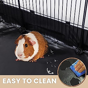 Guinea Pig Cages 8 Sq Ft Expandable Small Animal Cage & Waterproof Liner Accessories Set for Rat Rabbit Guinea Pig Ferret Bunny Chinchilla Hedgehog Lizard Indoor Outdoor, Pet Playpen Habitat