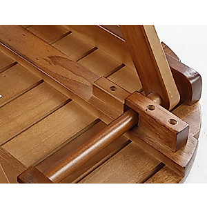 BplusZ Small Round Folding Side Table - Portable End Table for Outdoor Patio Use, Ideal as Coffee Table or Plant Stand, 19.1" D x 19.1" W x 19.85" H, Brown