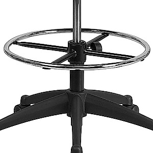 Flash Furniture Kelista Mid-Back Black Mesh Ergonomic Drafting Chair | Adjustable Foot Ring, Flip-Up Arms | Comfort and Productivity