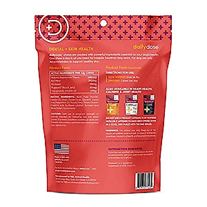 dailydose Dual Benefit - Dental + Skin Health Chews for Dogs, Large | Dental Treats with Supplements (77123)