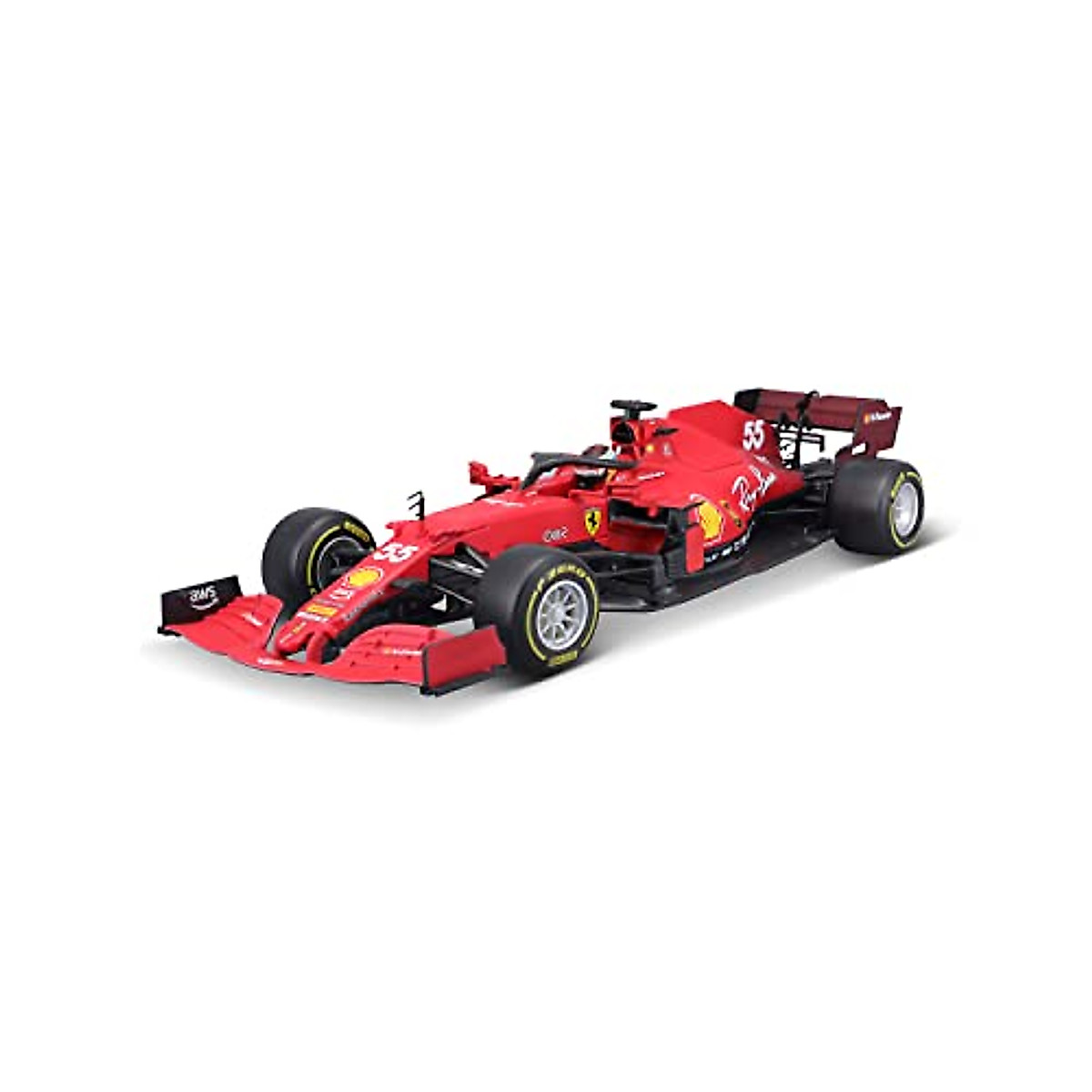 Xiangtat 1:18 Bburago 2021 SF21 F1 NO. #16 Charles Leclerc F1 NO. #55 Carlos Sainz Simulation Diecast Alloy F1 Formula Racing Car Model (1/18 SF21 No.55)