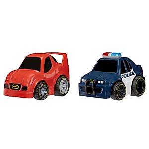 Little Tikes, My First Cars, Crazy Fast Cars 2-Pack High Speed Pursuit, Police Chase Theme Pullback Toy Car Vehicle Goes up to 50 ft