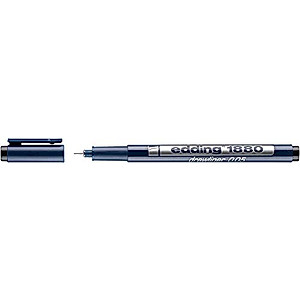 edding 1880 profipen - black - set of 4 -line width 0.25-0.7 mm-fineliner pen for precise writing, sketching and technical drawing - fine, metal-encased nib - suitable for use with rulers and stencils
