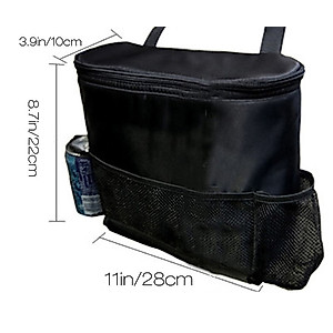 FrontTech Car Seat Back Organizer, Auto Seat Multi-Pockets Travel Storage Bag, Insulated Car Seat Back Drinks Holder Cooler, Storage Bag Cool Wrap Bottle Bag with Mesh Pockets