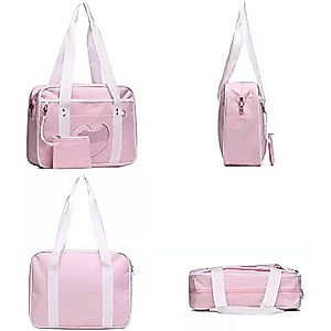 HEHELIFE Heart Kawaii Bag with Kawaii Wallet & Rabbit Pin Doll,ITA Japanese School Bag Kawaii shoulder bag for Women laptop bag Kawaii Backpack Girls