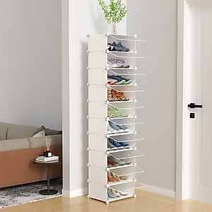 HOMIDEC Shoe Storage, 10-Tier Shoe Rack Organizer for Closet 20 Pair Narrow Shoes Shelf Cabinet for Entryway, Bedroom and Hallway