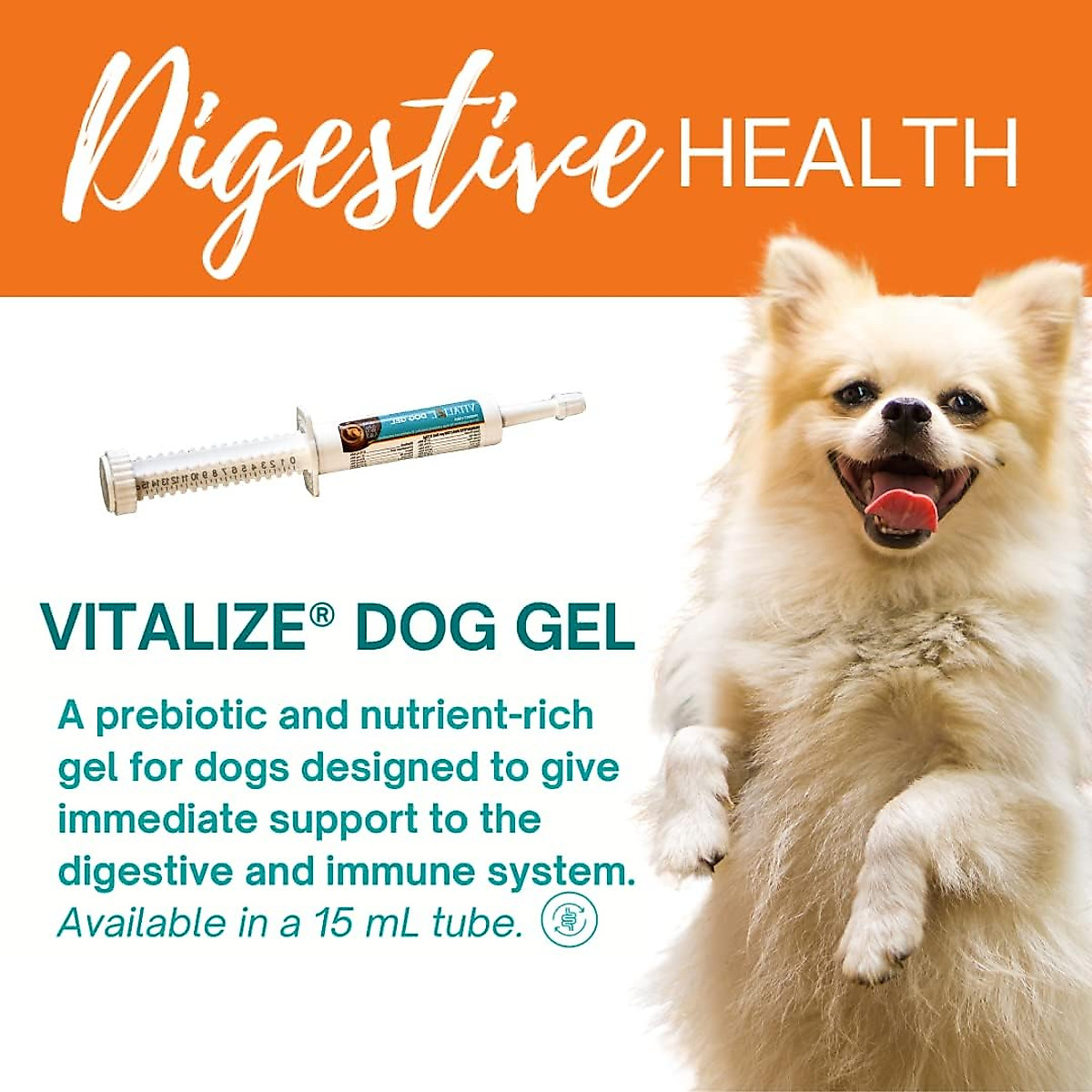 Vitalize Dog Gel - After Surgery Recovery & Probiotics Alternative Immune Support Booster Supplement for Dogs Digestive & Gut Health - Liquid Gel Paste (15 ml)