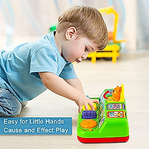 YEEBAY Interactive Pop Up Animals Toy with Music, Animal Sound, Activity Toys for Ages 9 - 12 - 18 Months &1 Year Old Kids, Babies, Toddlers, Boys & Girls