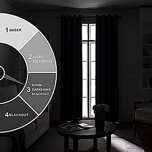 Rutterllow Blackout Curtains for Bedroom, Thermal Insulated Room Darkening Rod Pocket Curtains for Living Room,2 Panels (52x72 Inch, Light Grey)