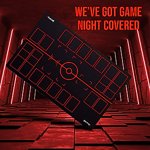 The Gaming Mat Company 2 Player Compatible Pokemon Playmat for Pokemon Cards- 28" x 18" x 0.16" Black & Red Battle Mat Stadium Board & Carry Case/Tube