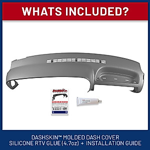 DashSkin Molded Dash Cover Compatible with 95-96 GM SUVs and Pickups in Medium Grey (13* Trim Code) - Easy Cracked Dashboard Fix - Made in America