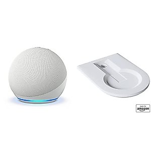 All-new Echo Dot (5th Gen, 2022 release) Bundle. Includes Echo Dot (5th Gen, 2022 release) | Glacier White & the Made For Amazon Wall Mount | White