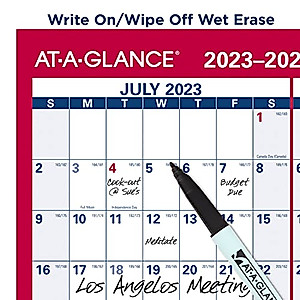 AT-A-GLANCE 2023-2024 Erasable Calendar, Wall Calendar, 32" x 48", XLarge, Academic, Dry Erase, Reversible, Vertical/Horizontal (PM36AP28)