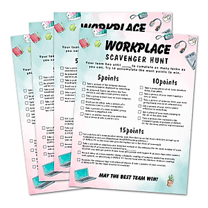 Work Party Photo Scavenger Hunt,Office Party Game & Ice Breaker Challenge,Workplace Scavenger Hunt,Team Building Games for Work Adults,Co-Worker Group Ice Breaker Game,Factory Team Building Game-Q5