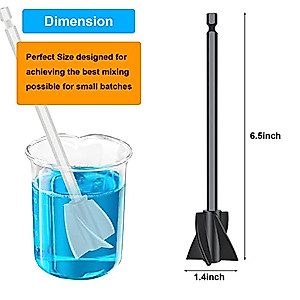 Paint Mixer for Drill, Boyistar 6 Pcs Reusable Epoxy and Resin Mixer Attachment Paddle to Mix Epoxy Resin, Paint, Ceramic Glaze for Reduce Bubbles with 10 Disposable Gloves