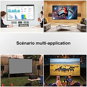 WEWATCH Light Rejecting Projector Screen, 120 inch Optical Layer Material Silver Gray Projection Movies Screen 16:9 HD Foldable Anti-Crease Portable for Home Theater Outdoor Indoor