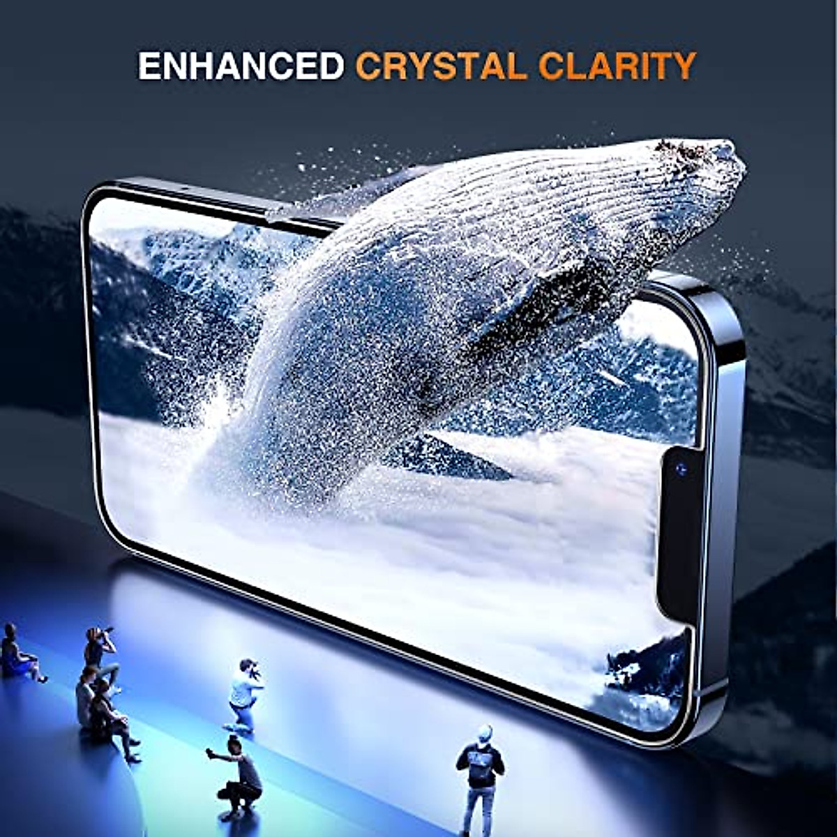 LK 2 Pack Privacy Screen Protector for iPhone 13 Pro Max/iPhone 14 Plus 6.7-inch, [Anti-Spy] 9H Tempered Glass Film, and 1 Pack Camera Lens Protector, Touch Sensitive, [Easy Frame Installation]