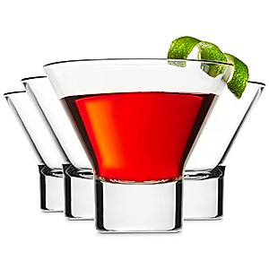 Godinger Martini Glasses, Cocktail Glasses, Italian Made Martini Glass Cocktail Glass Set of 4, 8oz, Made in Italy
