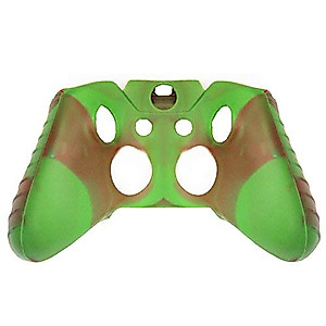 OSTENT Colorful Soft Silicone Protective Case Cover for Microsoft Xbox One Controller - Color Green and Brown