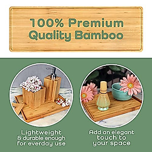 BambooMN Organic Bamboo Serving Tray, Vanity Tray, Tea Serving, Appetizers, Snacks, Charcuterie Tray - Rounded Edges, 11"x5.5"x0.6" - 1 Piece