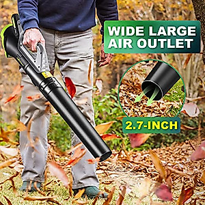 MYTOL Cordless Leaf Blower, 150MPH 350CFM Leaf Blower with 2 * 20V 2Ah Batteries & Charger, Lightweight Axial Blower, Infinitely Variable Speed Electric Leaf Blower for Leaf/Snow/Dust Blowing