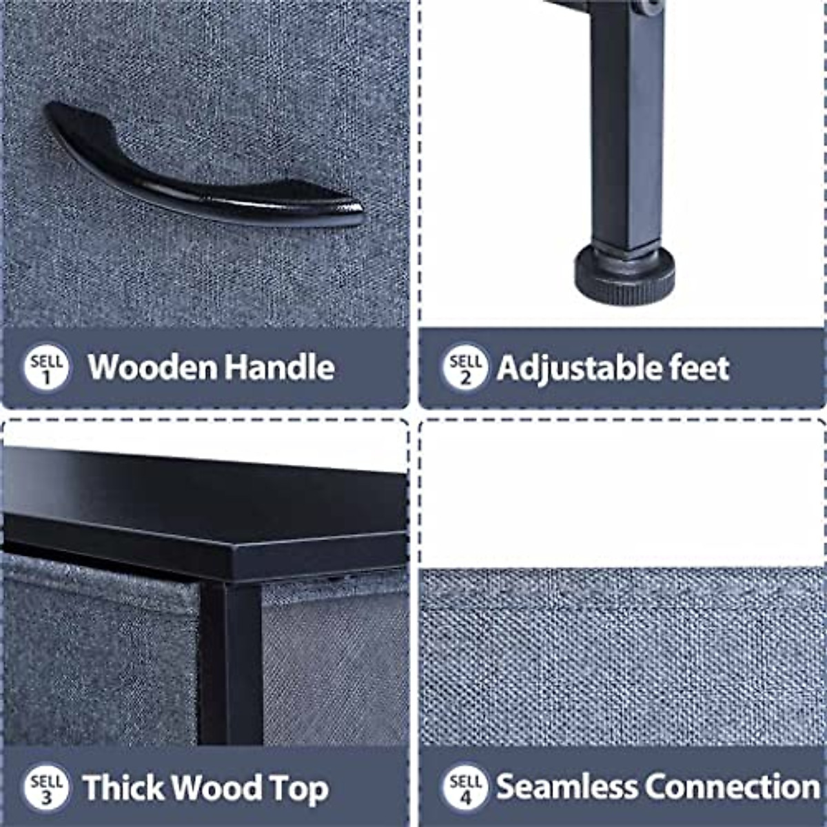 ZSEDP 5 Tiers Storage Drawers Living Room Furniture 5 Bin Bedroom Organizer Nightstand Closet Home Storage Drawers Clothes Storage