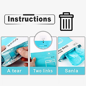 Small garbage bag, 0.8-1.2 gallon drawstring garbage bag, garbage bag lining, super strong 60 count for household, kitchen, office, car (blue, 0.8-1.2 gallons (60 count)(Hook inside the bag)