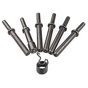 7 Pcs Air Hammer Rivet Bit Set, Dele 0.401 Shank Smoothing Pneumatic Air Rivet Hammer Tools Kit With Spring