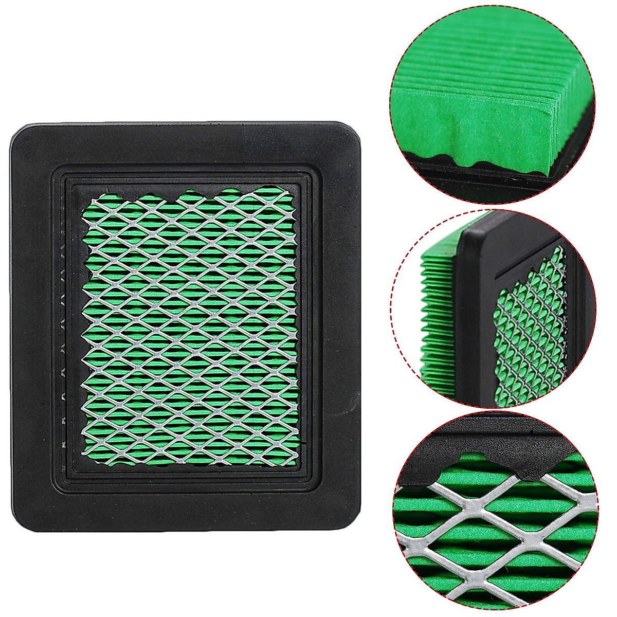 HIFROM 2set Air Filter Element Cleaner with Spark Plug Compatible with Honda EB2500C EU3000 EB3000 EB3000CK1 EM2500C EU3000iS EU3000iS1 Engine Lawn Mower 17211-ZS9-A02