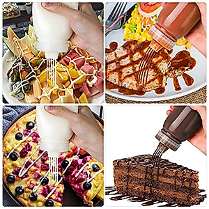 Zlxtxpor Condiment Porous Squeeze Bottles, Squeeze Bottles for Sauces, Salad Dressing Bottles, Ketchup Bottles Squeeze 3-Pack 14 oz, Syrup Dispenser, Great for Ketchup, Salad, BBQ Sauce, Oil, syrup.