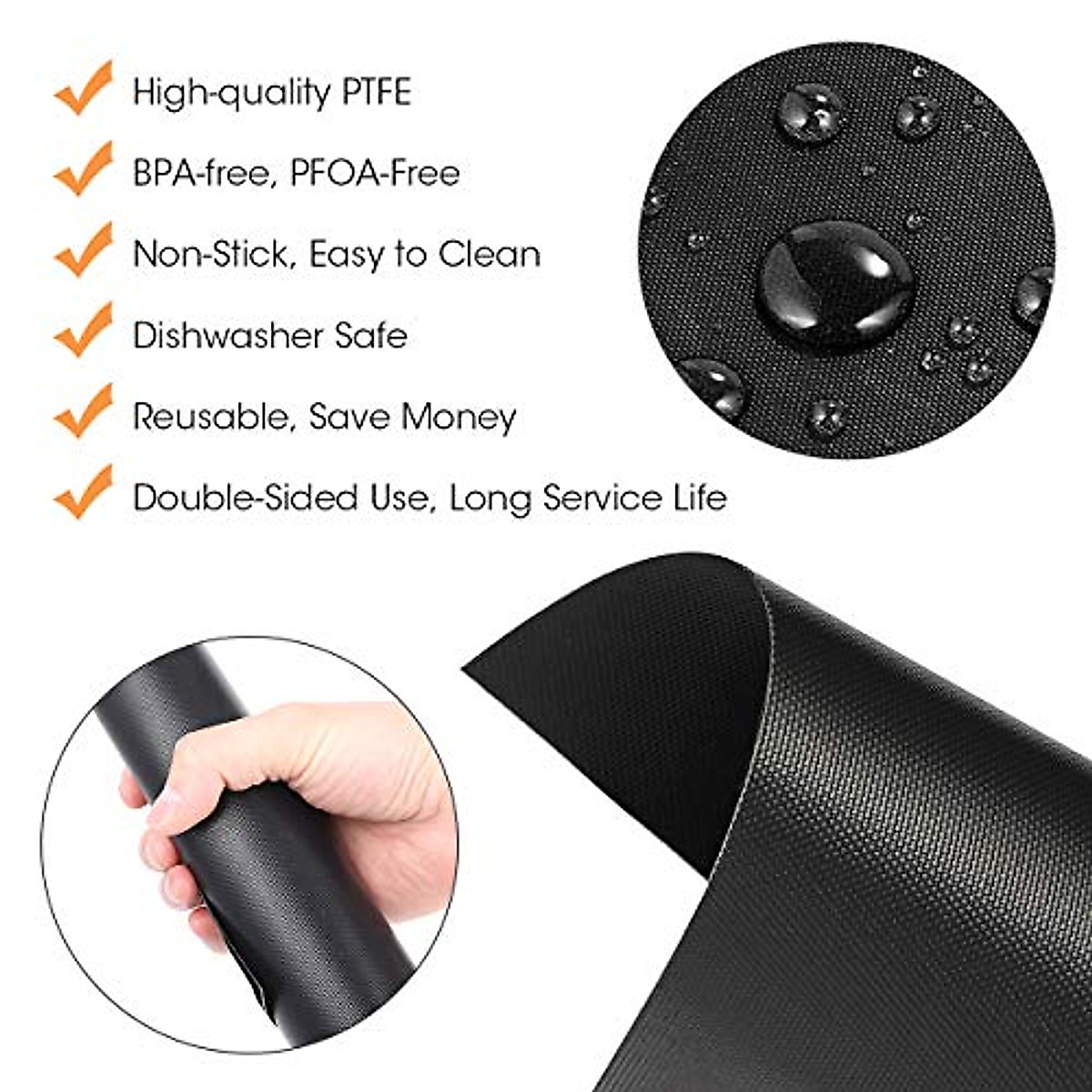 AIEVE Air Fryer Oven Liners, 3 Pack Non-stick Air Fryer Oven Mat Baking Mat Compatible with Ninja Foodi SP101 SP201 SP301 Ninja Air Fry Oven Toaster Oven Microwave Bottom of Gas & Electric Oven