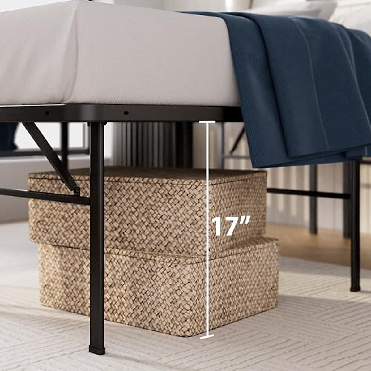 ZINUS SmartBase Heavy Duty Mattress Foundation, 18 Inch Metal Platform Bed Frame, No Box Spring Needed, Sturdy Steel Frame, Underbed Storage, Twin XL