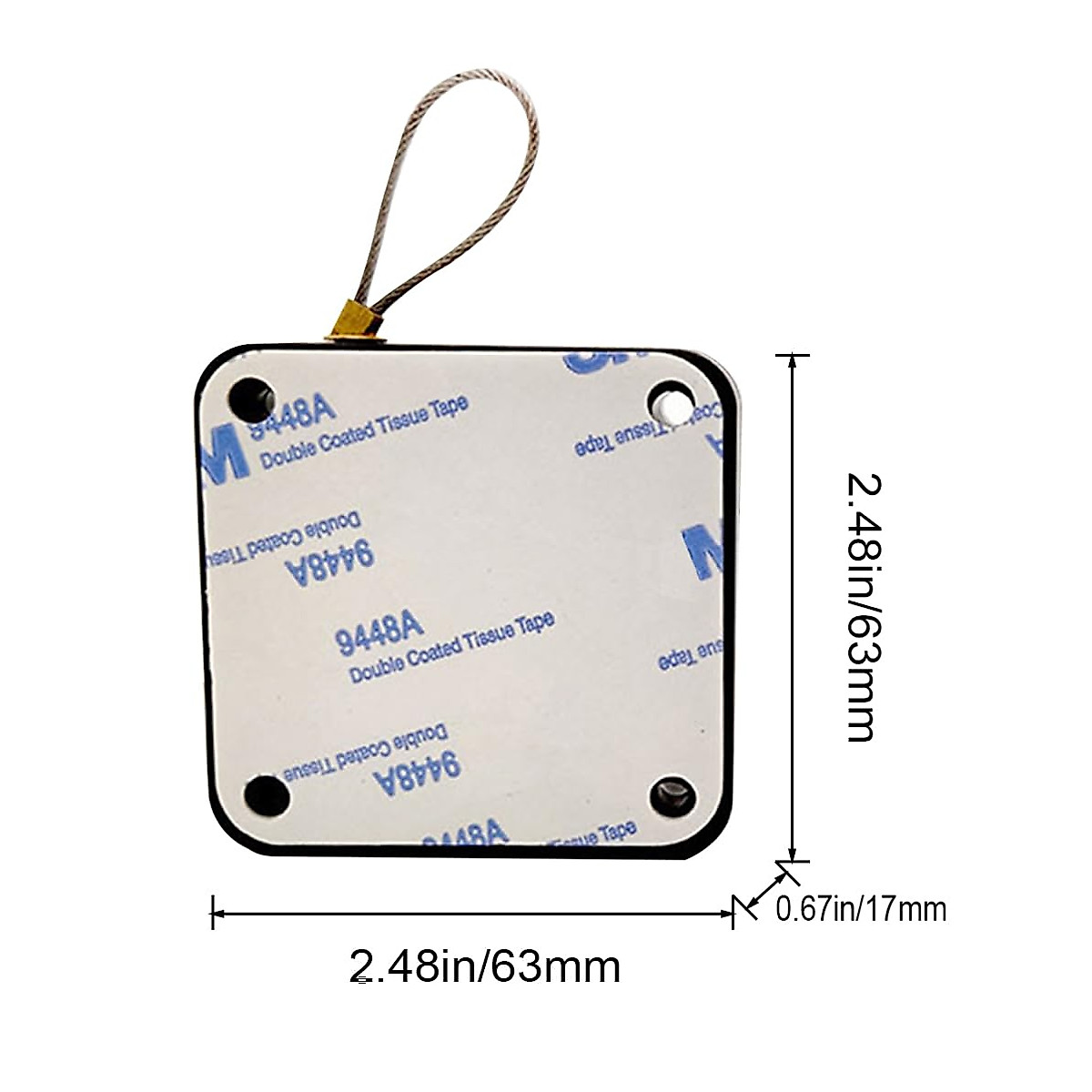 HENGXIA Punch-Free Automatic Sensor Door Closer, 3 Pack Multifunctional Door Closer, Residential Commercial Auto Door Closer with Steel Drawstring (Black & White)(Stainless Steel） (Square)