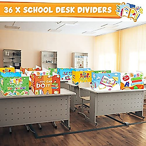 Zhehao 12 Pack Privacy Boards for Student Classroom Desk Dividers Privacy Folders for Student Desks Partition Panel for Teacher Student School Office Home Supplies, 6 Styles