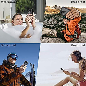 Lanhiem Pixel 5 Case, IP68 Waterproof Dustproof Shockproof Case with Built-in Screen Protector, Full Body Underwater Protective Cover for Google Pixel 5 (2020), Black/Clear