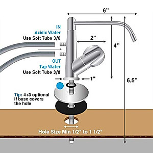 Rhorawill Alkaline Water Ionizer Faucet Tap, Chrome Plated, Specialized for Electrolysis Water Machine