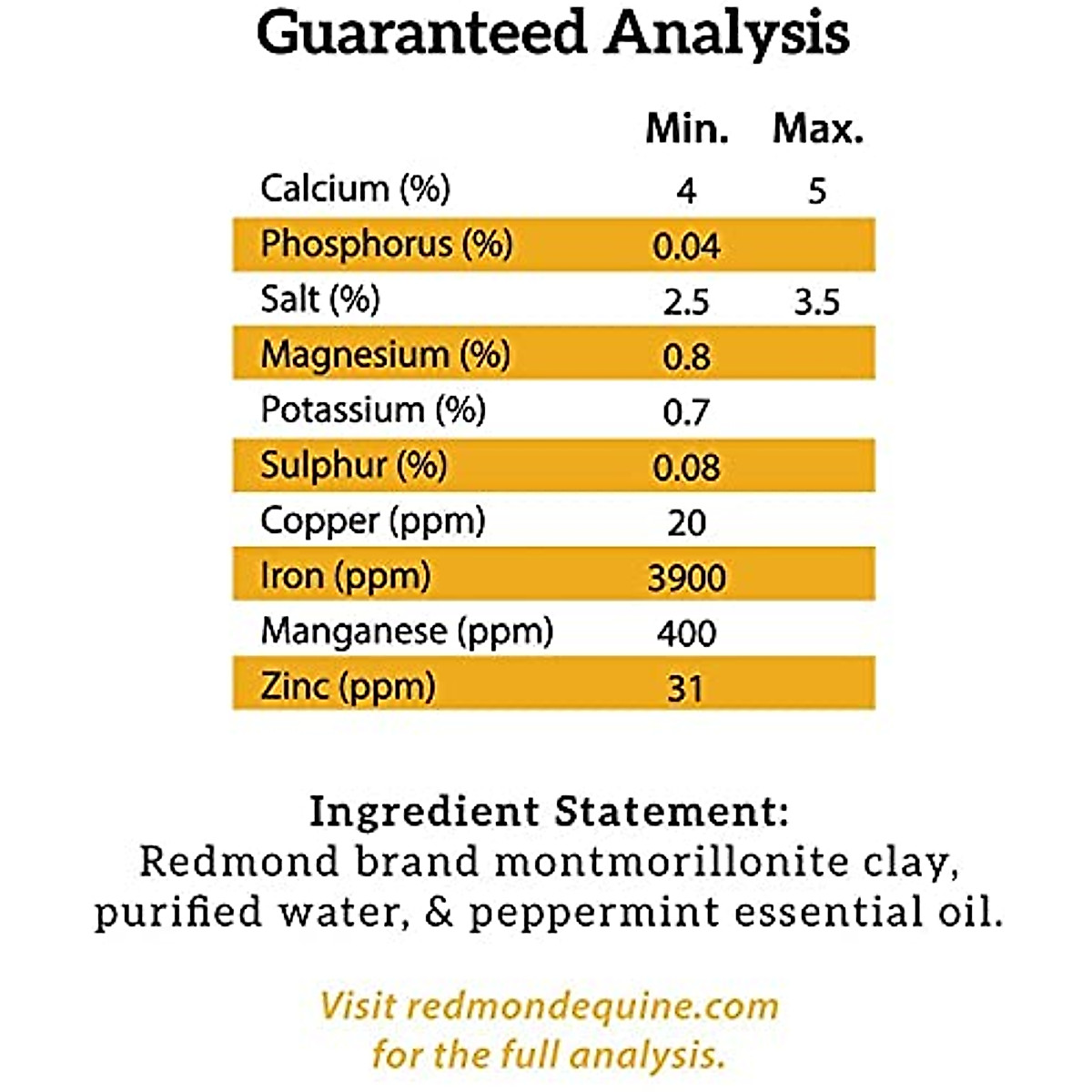 REDMOND Daily Gold Syringe Natural Healing Clay for Gastric Ulcers in Horses (Stress Relief Pre-Race Paste) (Single Pack)