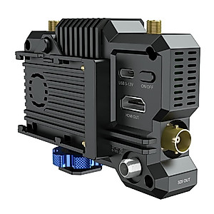 Hollyland Mars 400S PRO SDI/HDMI Wireless Video Transmission System with Koah Triple Shoe Bracket, and Koah 2-Pack Sony NP-F570 Rechargeable 3350mAh Battery and Dual USB-C LCD Charger Bundle (4 Items)