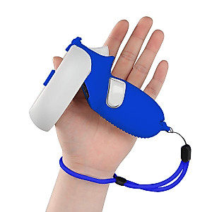 2021 Newest Soft Silicone Controller Skin Grip Cover Protector for Oculus Quest 2 with Paddy Backhand Strap No More Controllers Flying Out - Quest 2 Accessories by X-super Home (Quest 2, Blue)