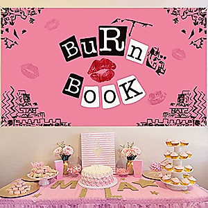 Unbess Mean Girls Party Backdrop Banner Hot Pink Burn Book Photography Background Posters for Room Y2K Aesthetic Early 2000s Teens Sweet Birthday Bachelorette Party Decorations Supplies, 6.6 x 3.8 ft