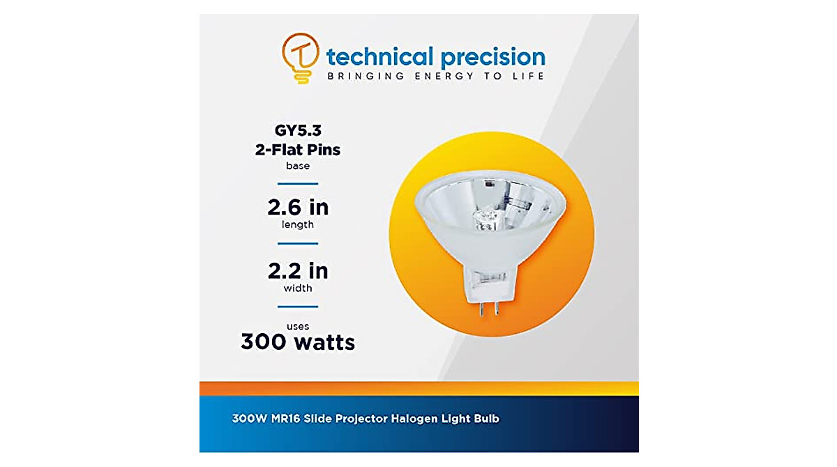 Technical Precision 300W Halogen Bulb for Kodak Carousel 760H Projector