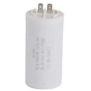 Watris Veiyi AC 250v 60μF CBB60 Run Capacitor, 50/60HZ Run Capacitor, Cylinder Shaped Motor Start Capacitor for Motor Cool/Heat Pump Washing Machine, AC Capacitor