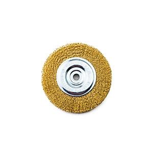 VCT 6" Brass Coated Steel Wire Wheel Brushes for Bench Grinder 5/8 1/2 Arbor New