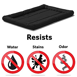 MidWest Homes for Pets Water Repellant Easy Wipe Clean Ultra-Rugged MAXX Dog Beds, Super Durable Dog Bed Designed to Fit 30-inch Dog Crates, Features Slip Resistant Bottom, Part 40530-BK, Black