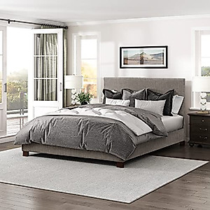 Lexicon Otiz Upholstered Platform Bed, Cal King, Gray