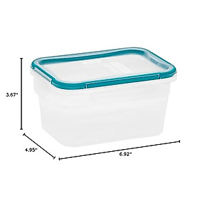 Snapware Total Solution 5-Cup Plastic Food Storage Container with Lid, 5-Cup Rectangular Meal Prep Container, Non-Toxic, BPA-Free Lid with 4 Locking Tabs, Microwave, Dishwasher, and Freezer Safe