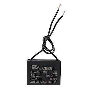 AKZYTUE CBB61 Capacitor 11uf 250V AC Ceiling Fan 2 Wire 50/60Hz for Starting Electric Fan Generator Pump Motor