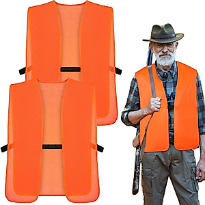Tarpop 2 Pcs Medium Unisex Adult Orange Hunting Vest Safety Vest for Men Women Blaze Orange High Visibility Vest Orange Hunting Vest