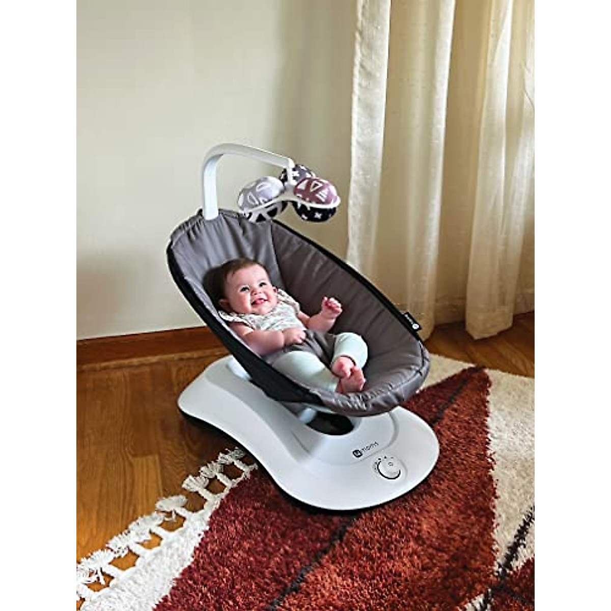 4moms RockaRoo Baby Rocker with Front to Back Gliding Motion, Graphite